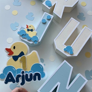 Boy Rubber Duck 3D Letter, Duckling Party Decor, Rubber Ducky Birthday ...
