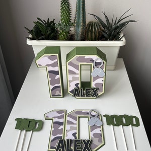 Army Birthday Cake Topper, Military Party Cake Topper, Camouflage Camo ...