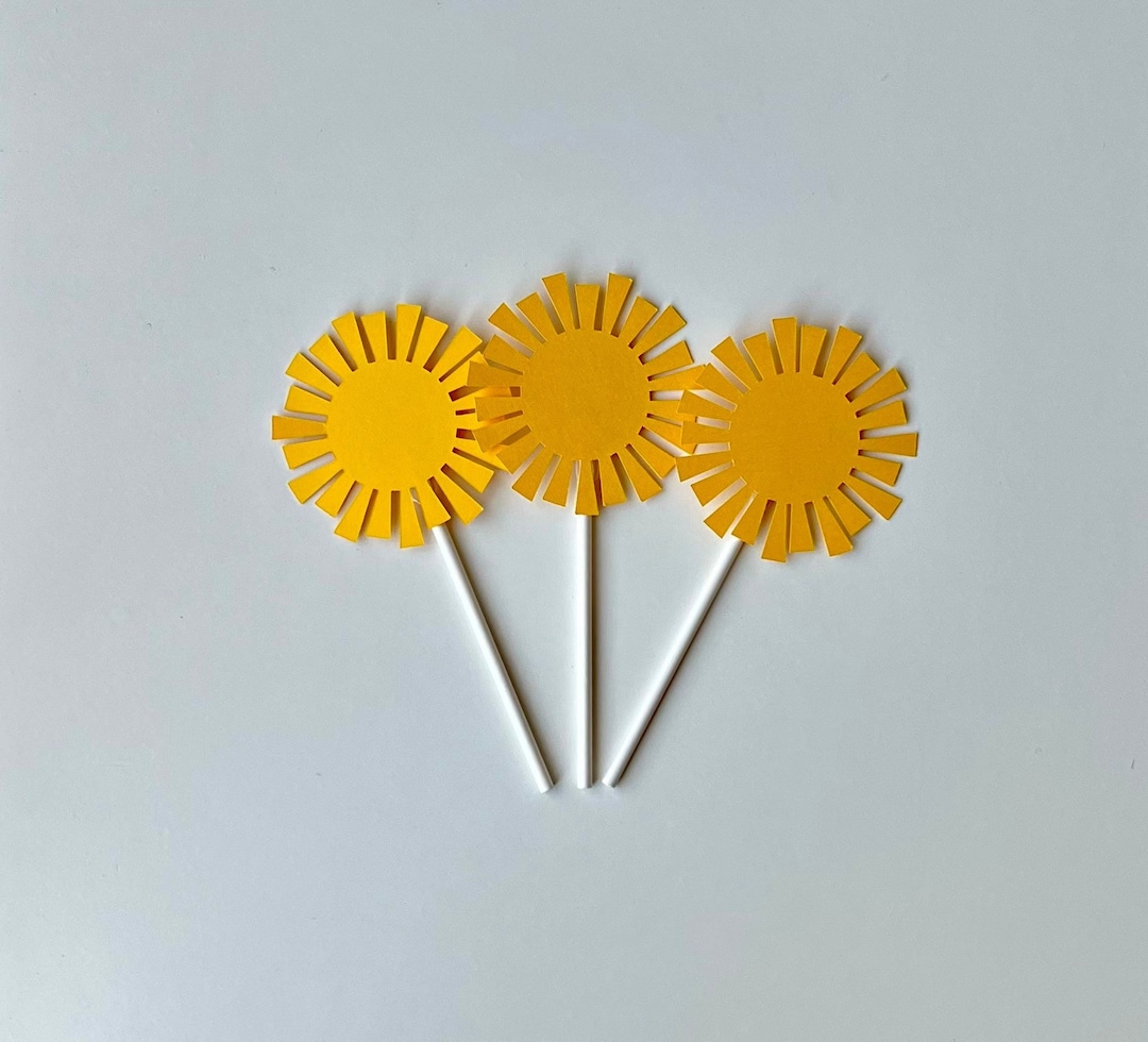 Sun Cupcake Toppers, Little Sunshine Party Decor - Etsy