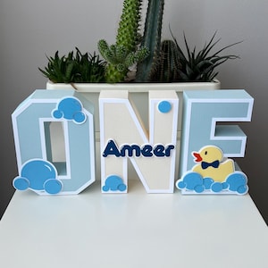 Boy Rubber Duck 3D Letter, Duckling Party Decor, Rubber Ducky Birthday ...