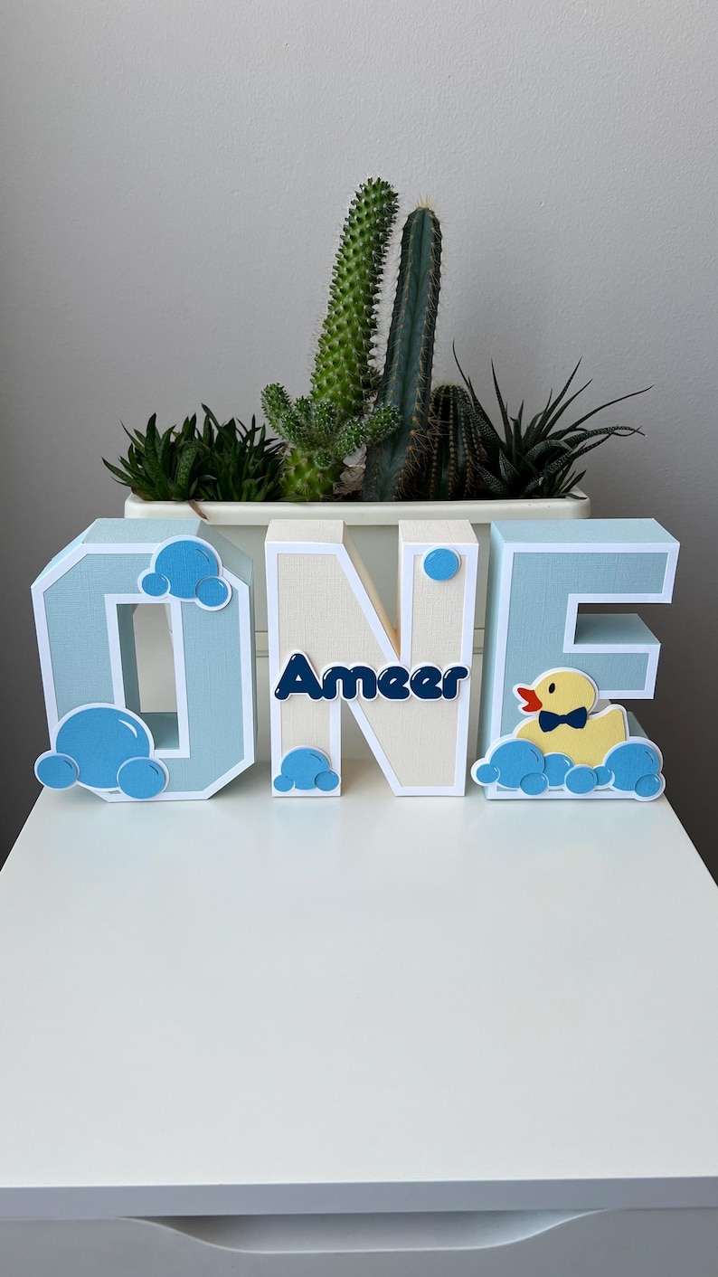 Boy Rubber Duck 3D Letter, Duckling Party Decor, Rubber Ducky Birthday ...