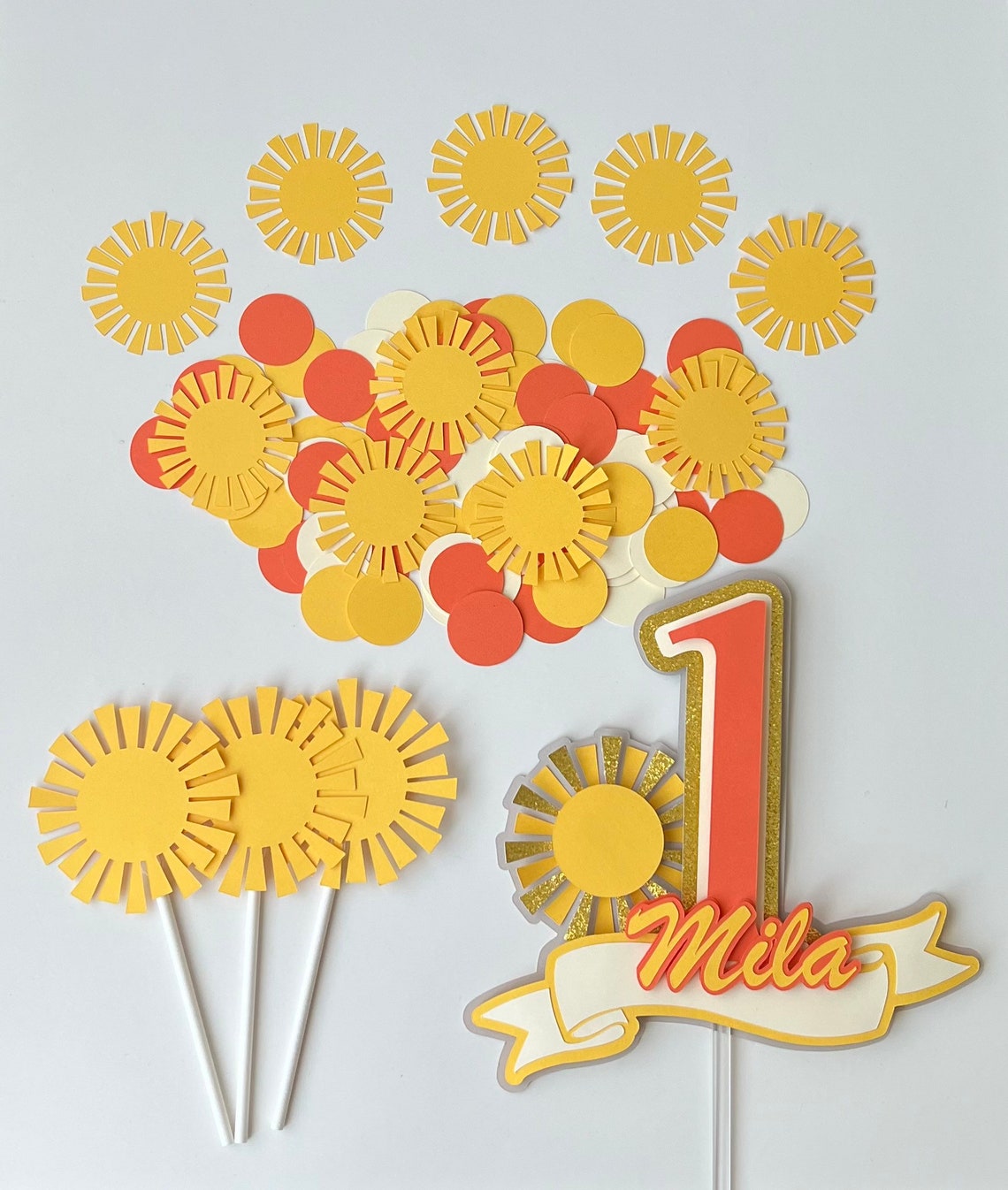 Sun Cupcake Toppers, Little Sunshine Party Decor - Etsy