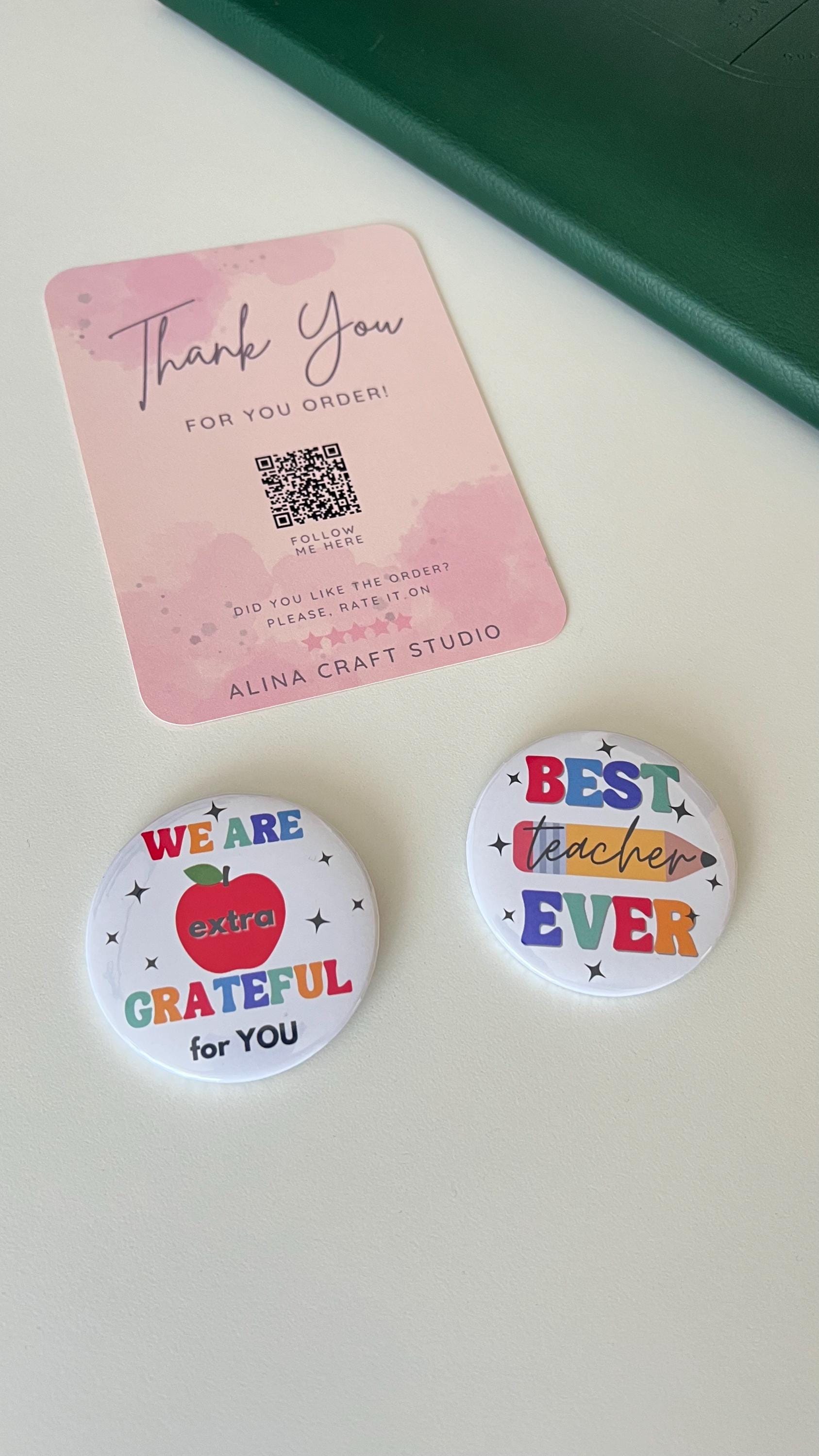 Best Teacher Ever, Teacher Appreciation Pin Button, School Teacher Gift ...
