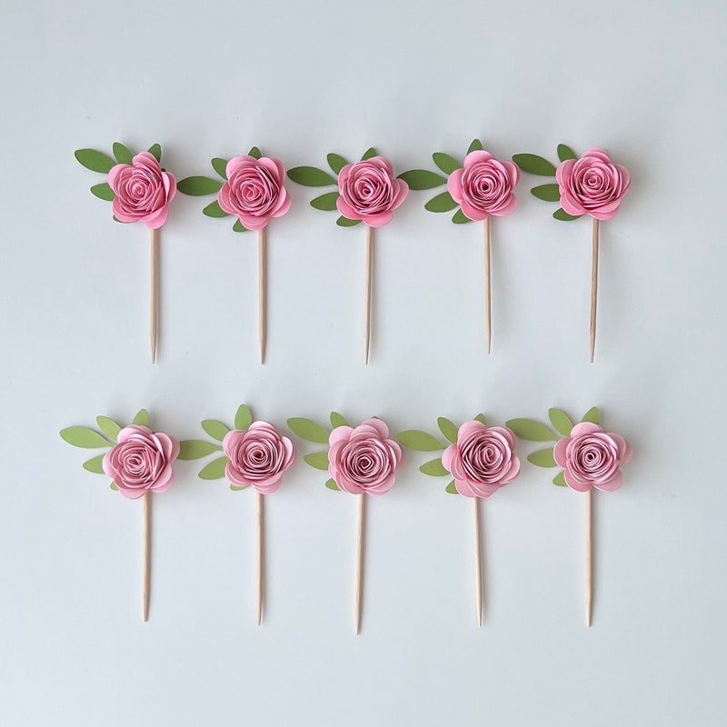 Flower Cupcake Toppers - Etsy