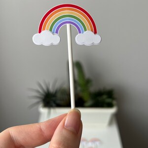 Rainbow Cupcake Toppers, Birthday Party, Baby Shower, Party Supplies ...