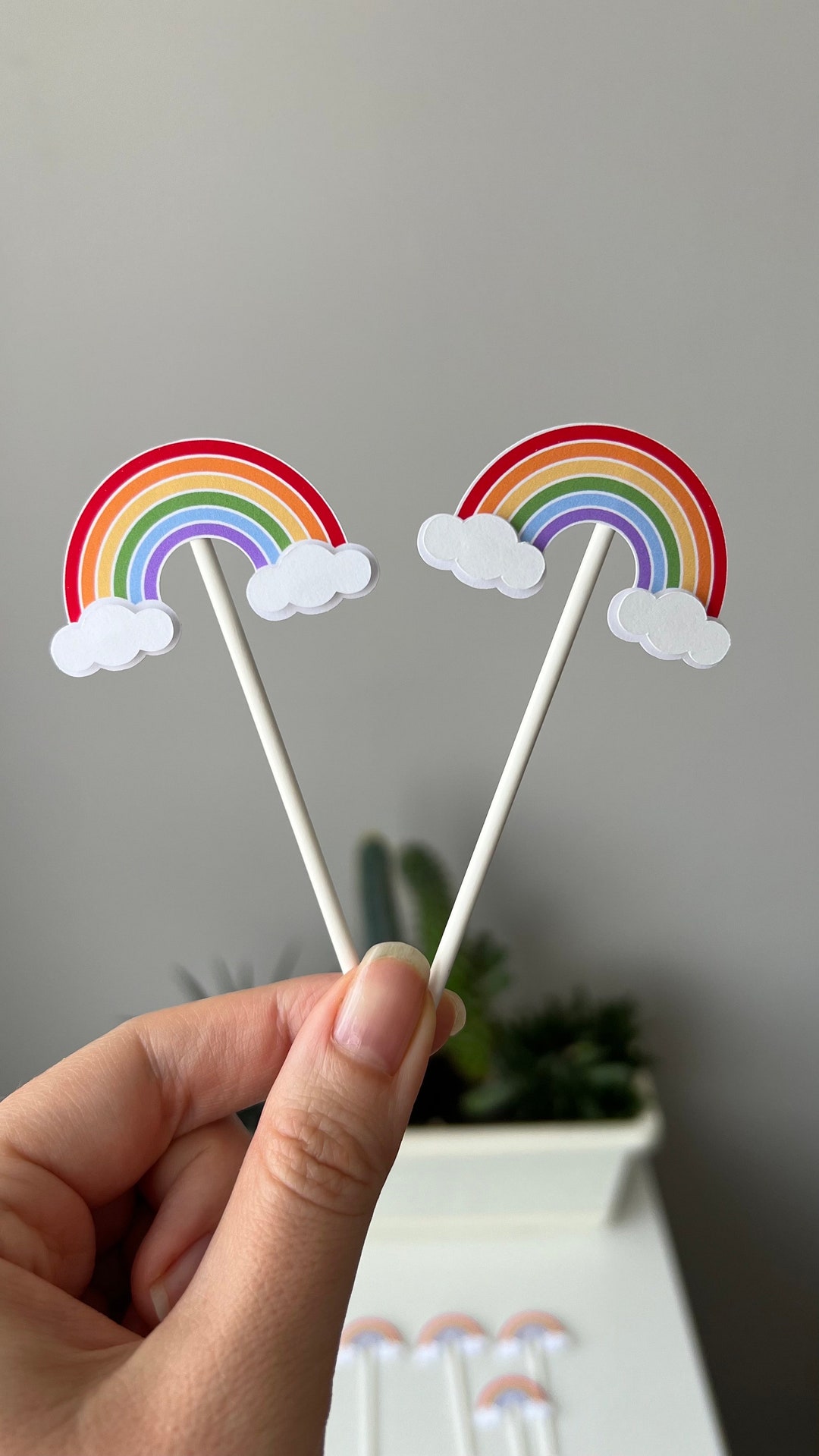 Rainbow Cupcake Toppers, Birthday Party, Baby Shower, Party Supplies ...