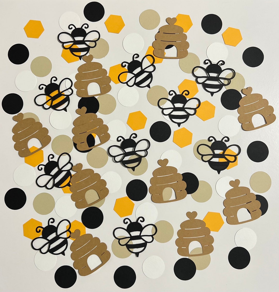 Bee Confetti, Bee Hive Baby Shower Decor, Happy Bee Day Birthday ...