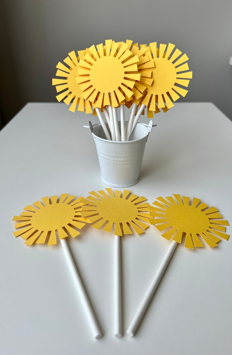 Sun Cupcake Toppers, Little Sunshine Party Decor - Etsy