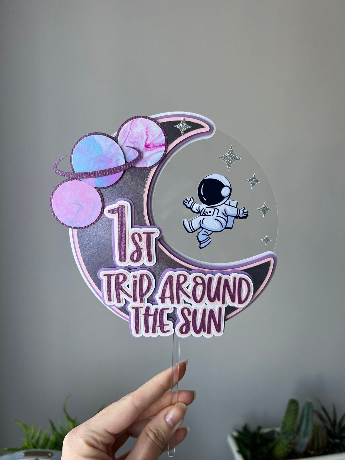First Trip Around the Sun Cake Topper Space Cake Topper - Etsy