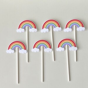 Rainbow Cupcake Toppers, Birthday Party, Baby Shower, Party Supplies ...