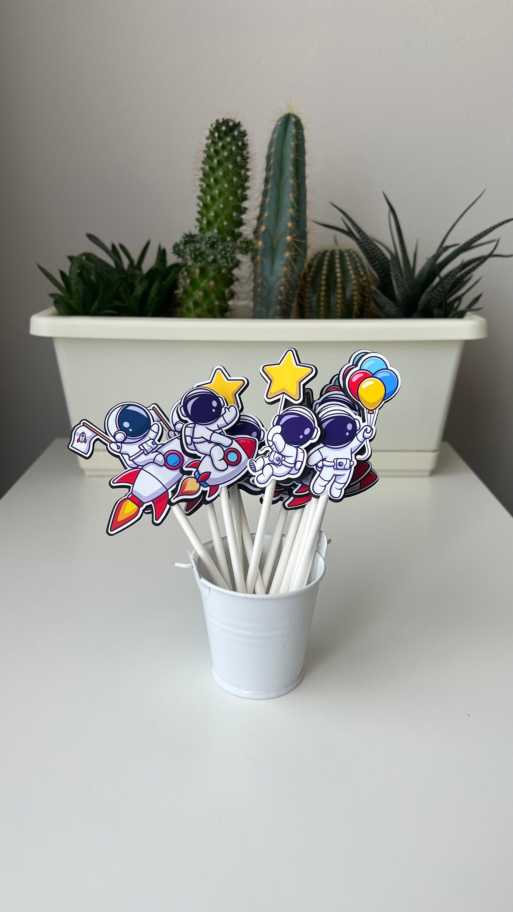 Astronaut Theme Cupcake Toppers, Outer Space Cupcake Toppers, Two the ...