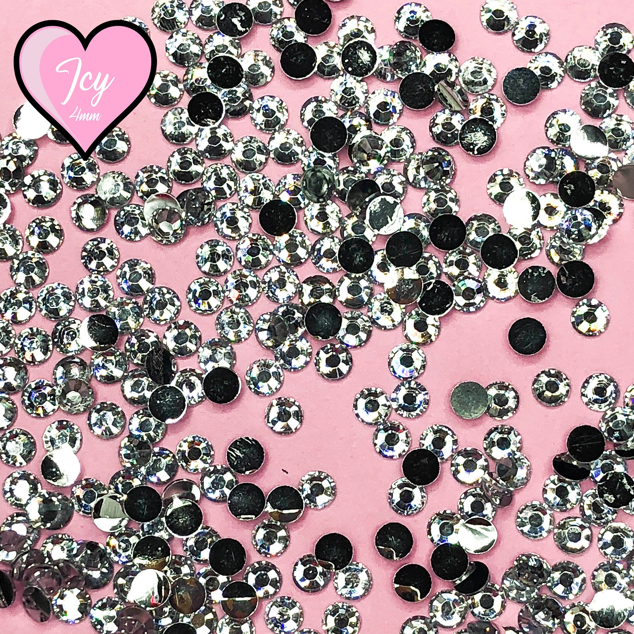 Icy 4mm Clear Flatback Rhinestones Color: Icy 4mm Clear - Etsy