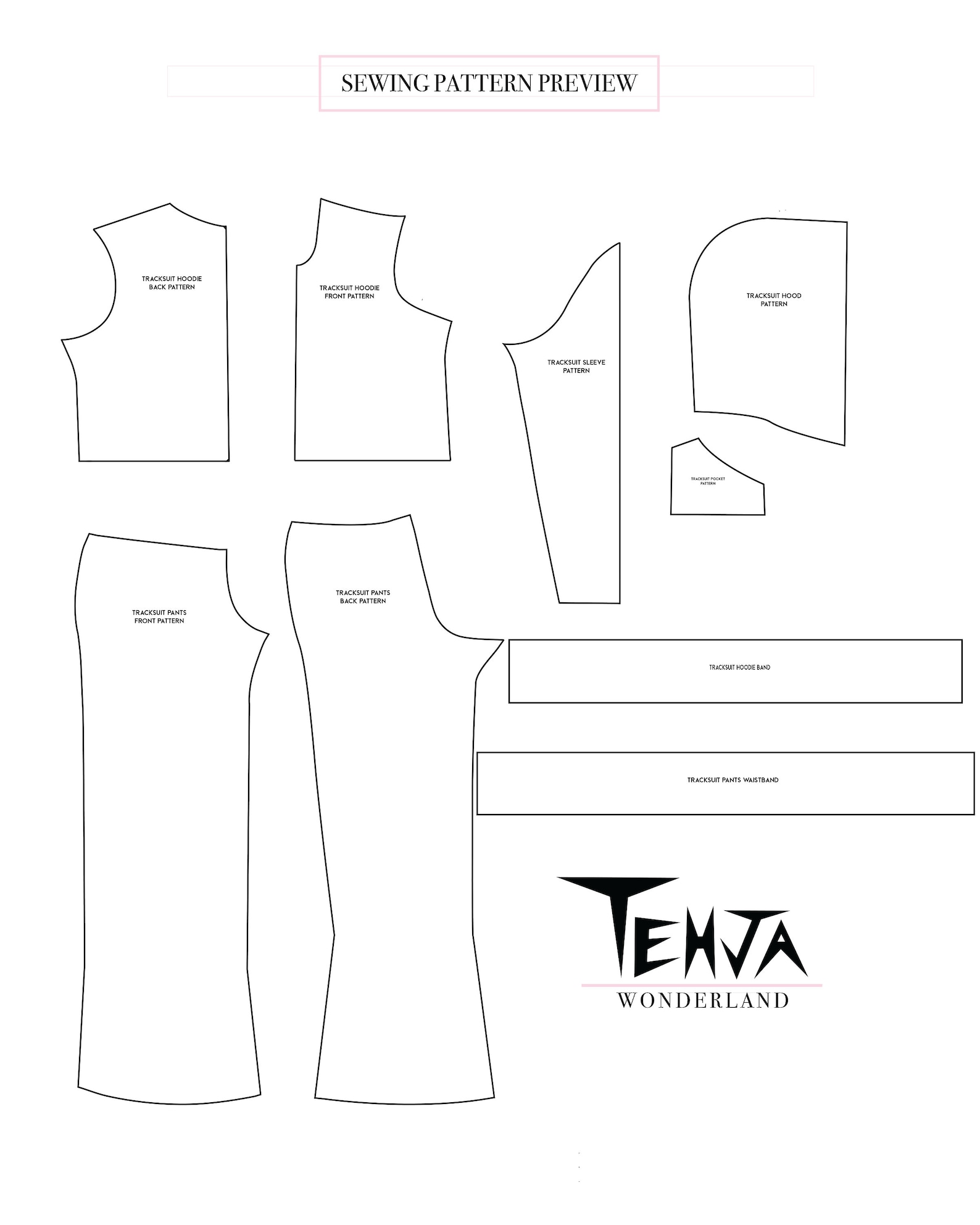 Y2K Tracksuit PDF Digital Sewing Pattern Hoodie Sewing - Etsy Canada