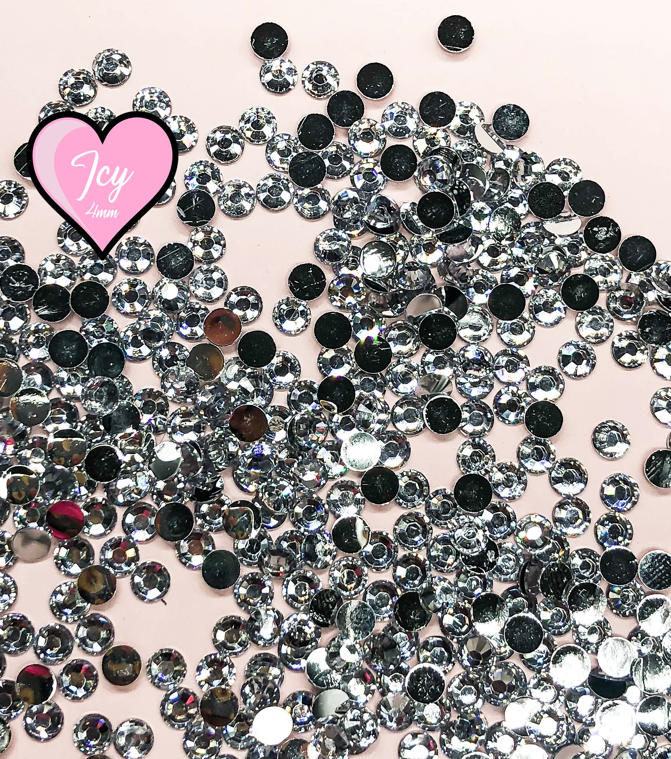 Icy 4mm Clear Flatback Rhinestones Color: Icy 4mm Clear - Etsy