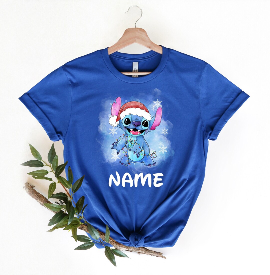 Stitch Christmas Custom Shirt, Stitch Xmas Tree Santa Hat Present ...