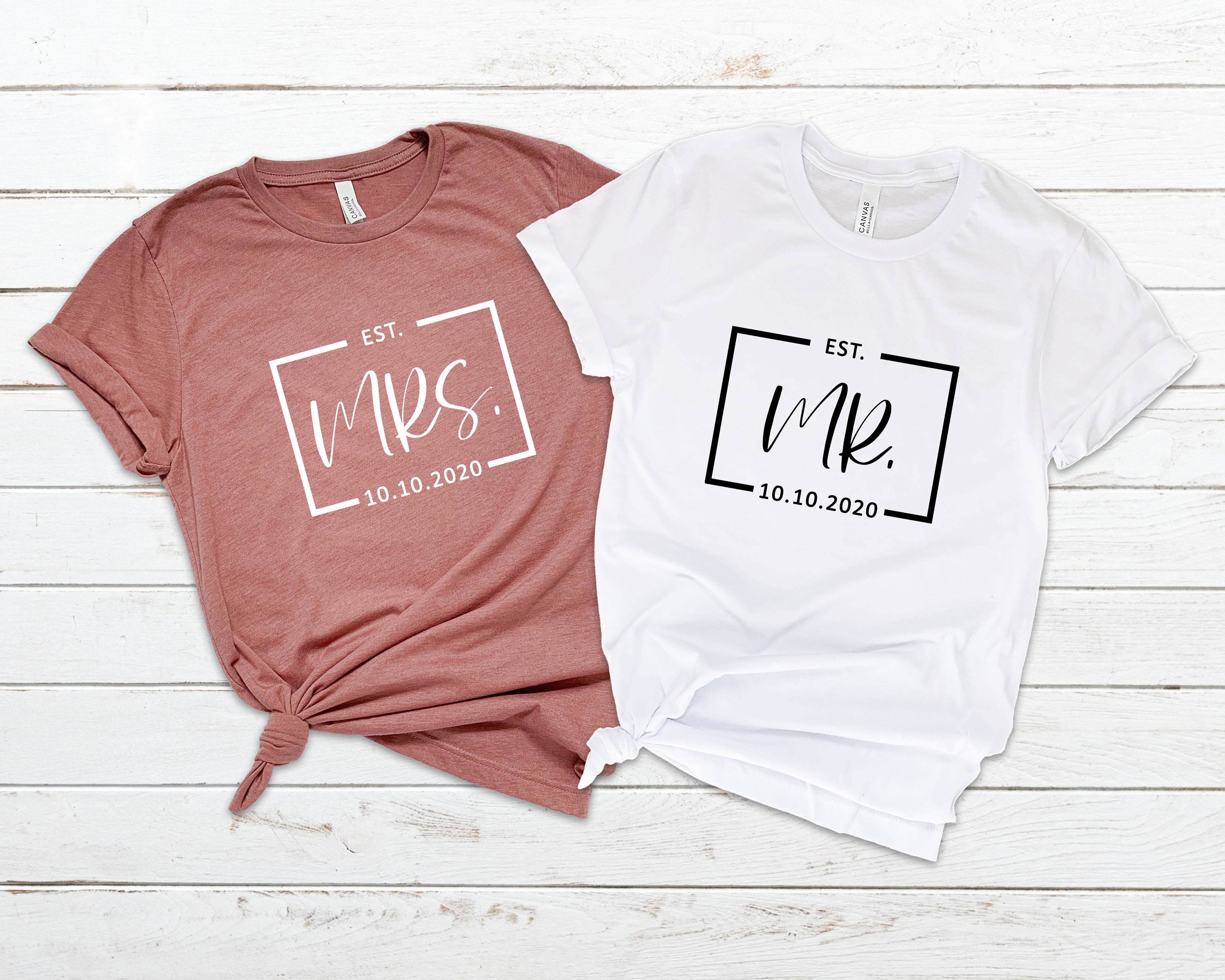 Personalized Mr And Mrs Shirt Just Married Shirt Custom Etsy
