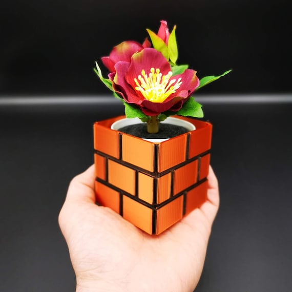 Mario Brick Block Planter Various Sizes / Super Mario Plant - Etsy