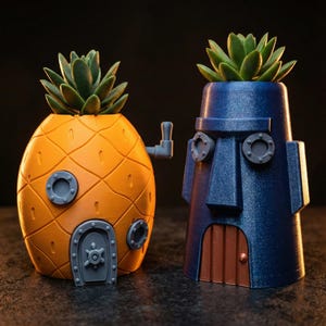 Spongebob & Squidward House Planters / Pots - Various Sizes! - Etsy