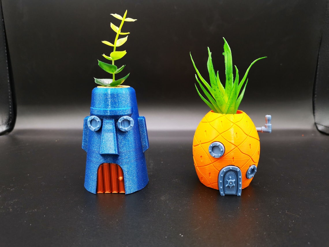 Spongebob & Squidward House Planters Various Sizes / Bikini - Etsy
