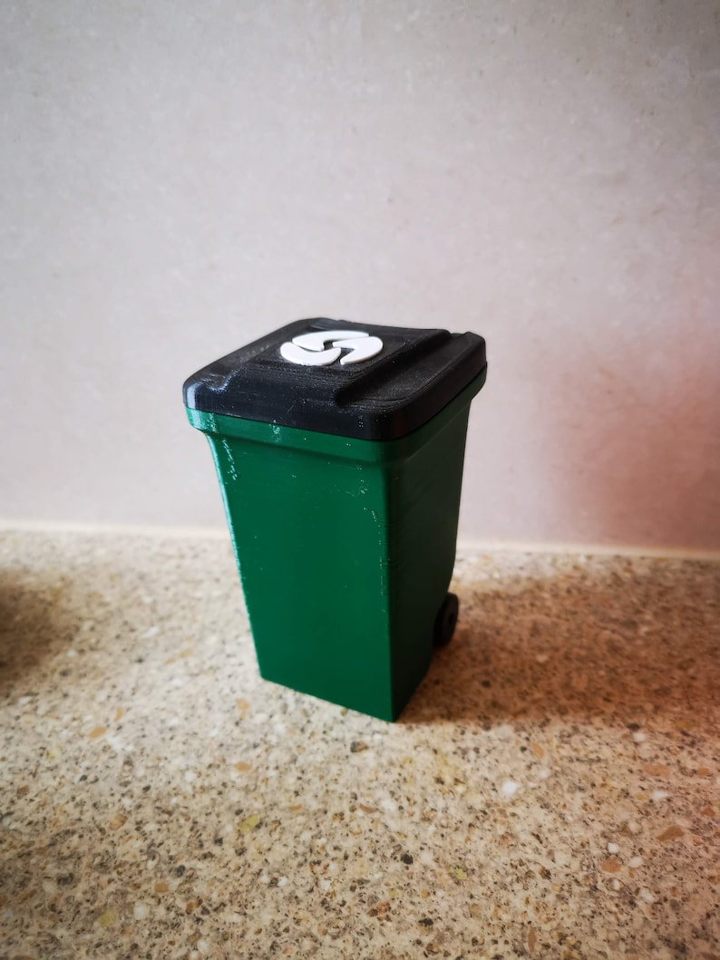 3D Printed Miniature Waste Bin / Garbage Trash Can for - Etsy