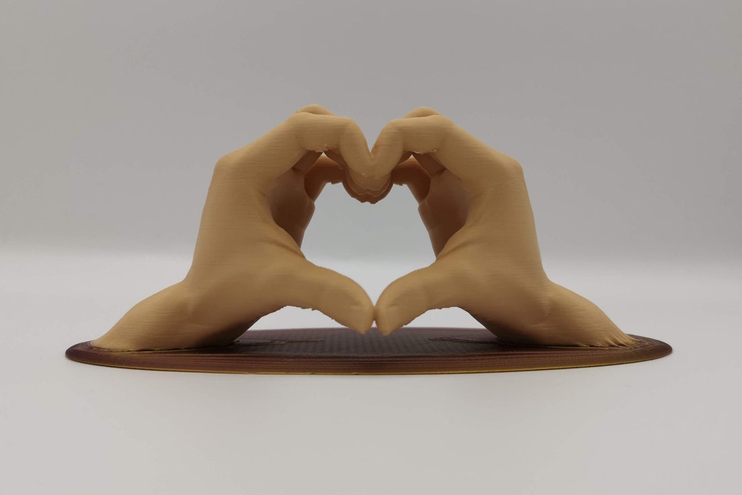 Heart Hands Model (optional Personalised Text on Base) - Etsy
