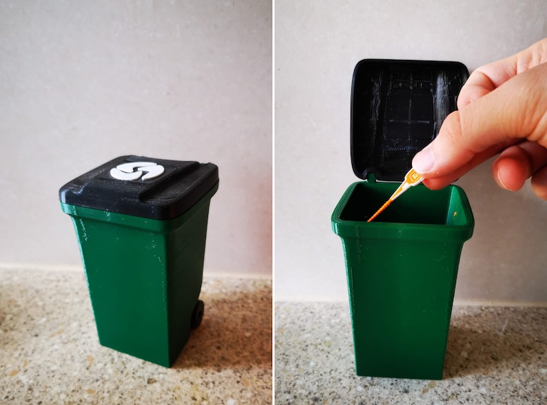 3D Printed Miniature Waste Bin / Garbage Trash Can for - Etsy