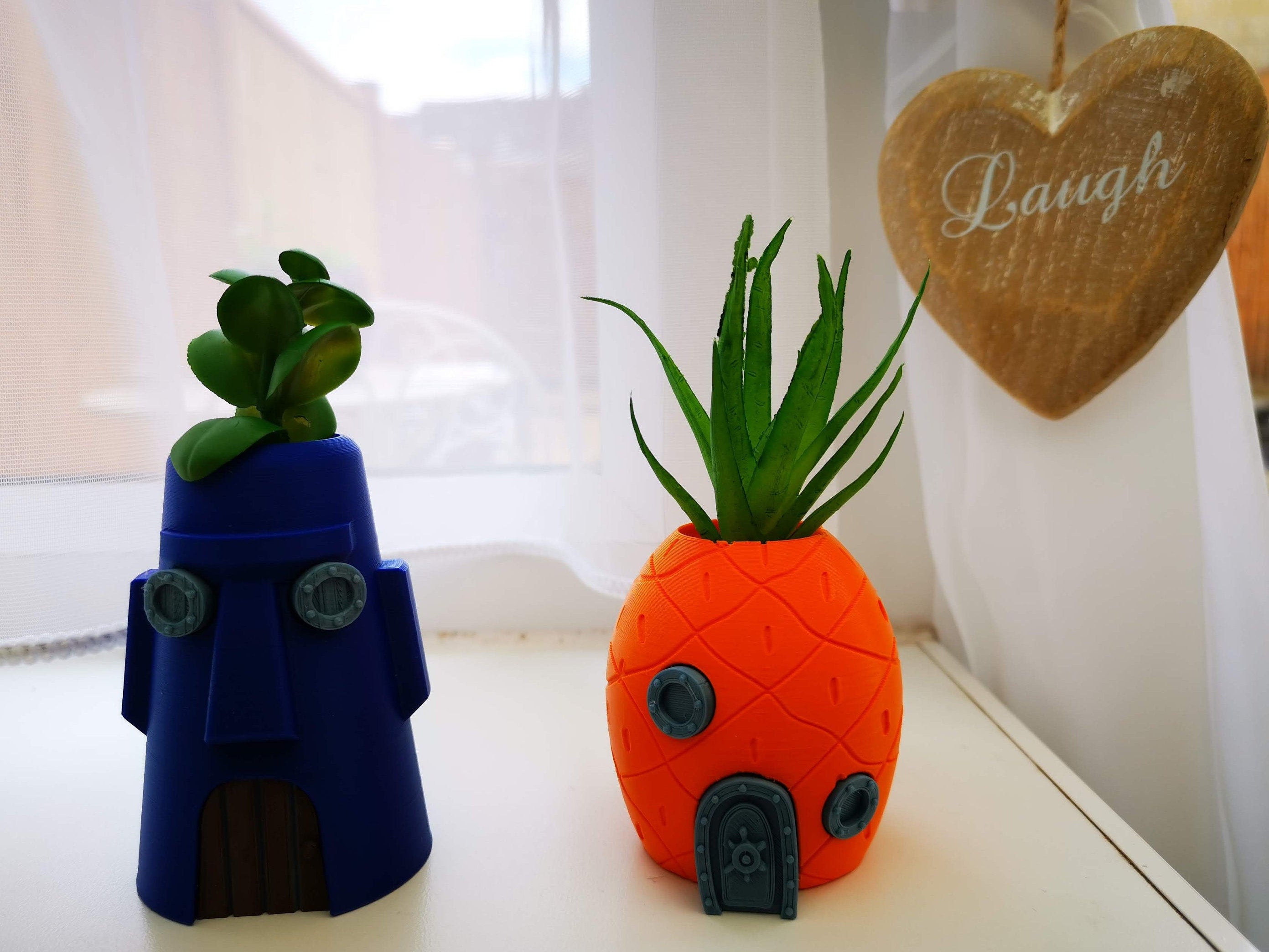 Spongebob & Squidward House Planters Various Sizes Includes | Etsy