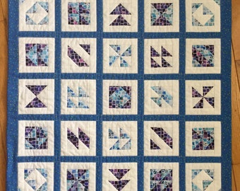 In and Out 3D Maze Quilt Pattern 5 Sizes: 30 Sq., 44 Sq., 59 Sq., 74 Sq ...