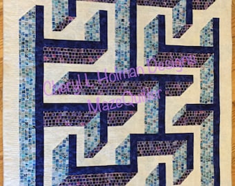 In and Out 3D Maze Quilt Pattern 5 Sizes: 30 Sq. 44 - Etsy