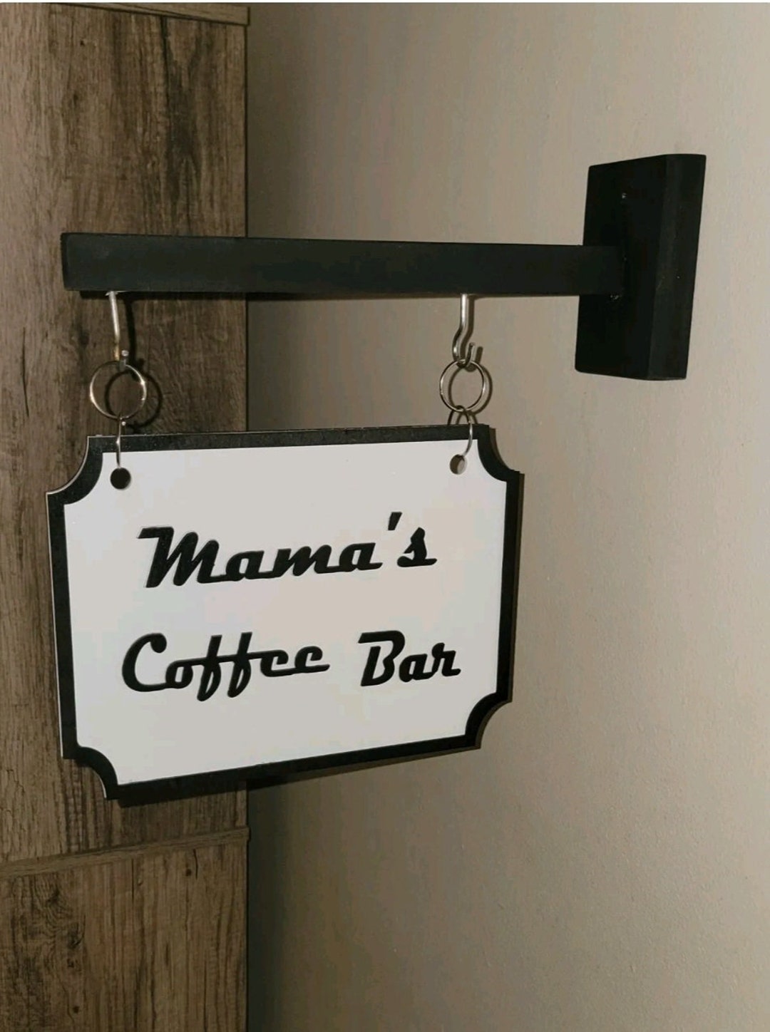 Custom Coffee Bar Sign , Wall Hung Rustic Modern Wooden Display, Coffee ...