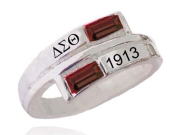 Delta Sigma Theta Sterling Silver & Rhinestone Pyramid Ring - Etsy