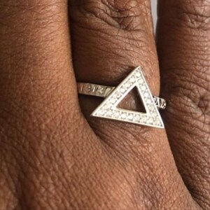 Delta Sigma Theta Sterling Silver & Rhinestone Pyramid Ring - Etsy