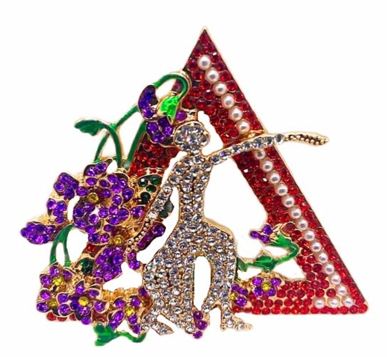 Delta Sigma Theta African Violet Pyramid Rhinestone Brooch - Etsy