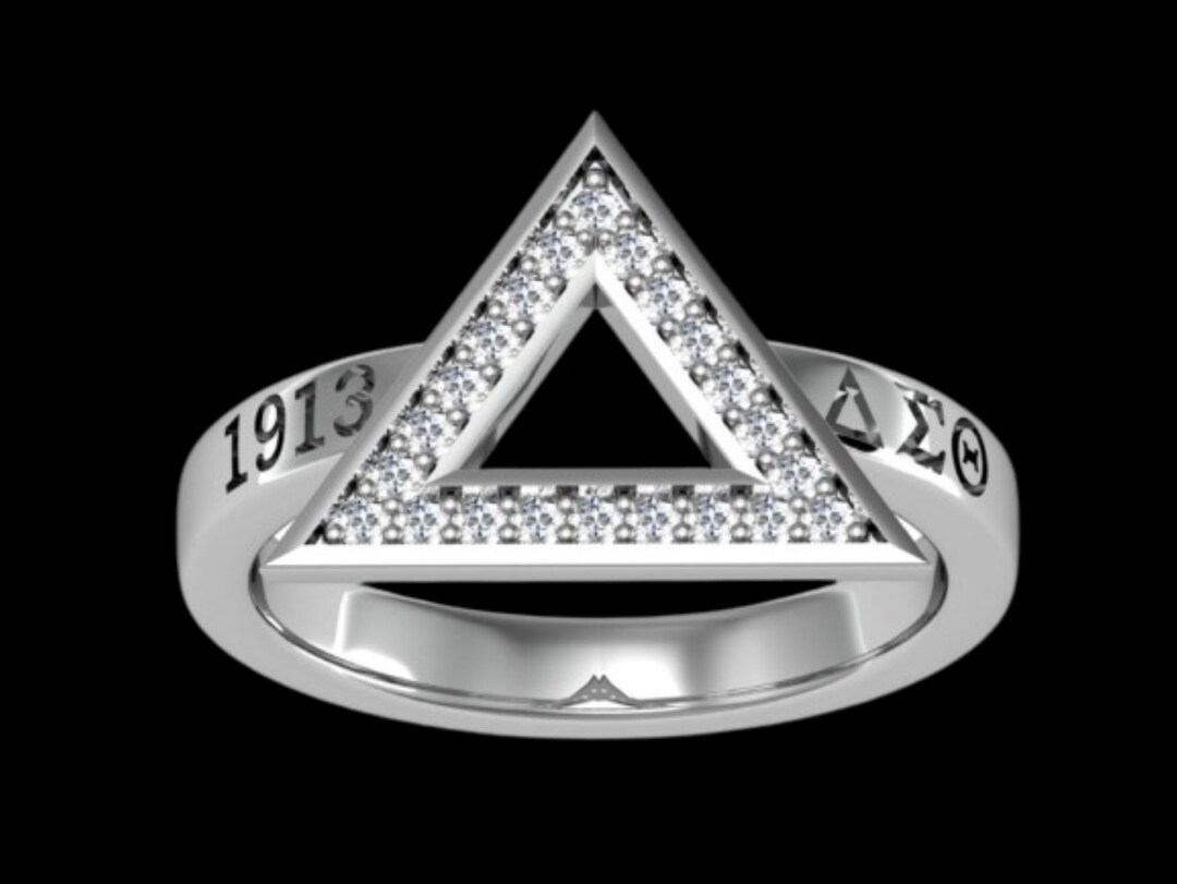 Delta Sigma Theta Sterling Silver & Rhinestone Pyramid Ring - Etsy