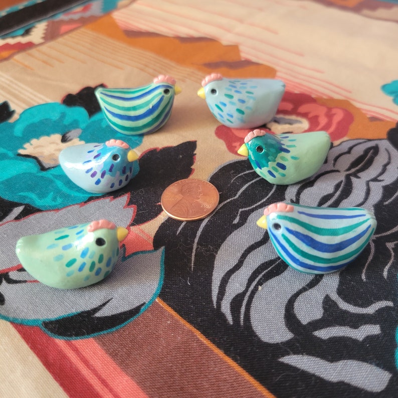 Clay Miniature Chicken Figurines - Etsy