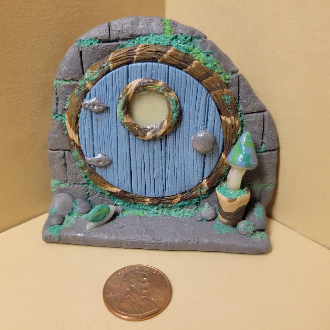 Polymer Clay Fairy Door Miniature Decoration - Wood & Stone - Etsy