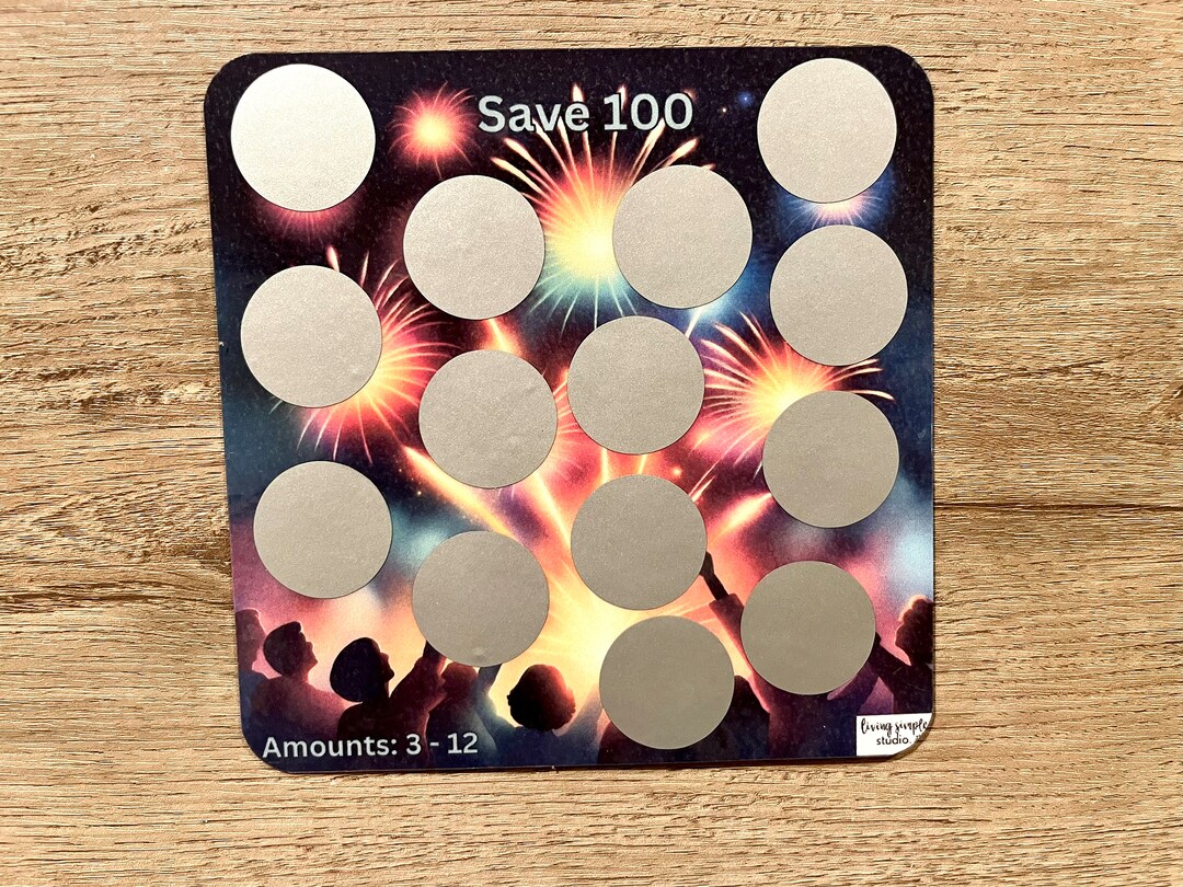 Scratch off Savings Challenge | Fireworks | Celebration - Etsy