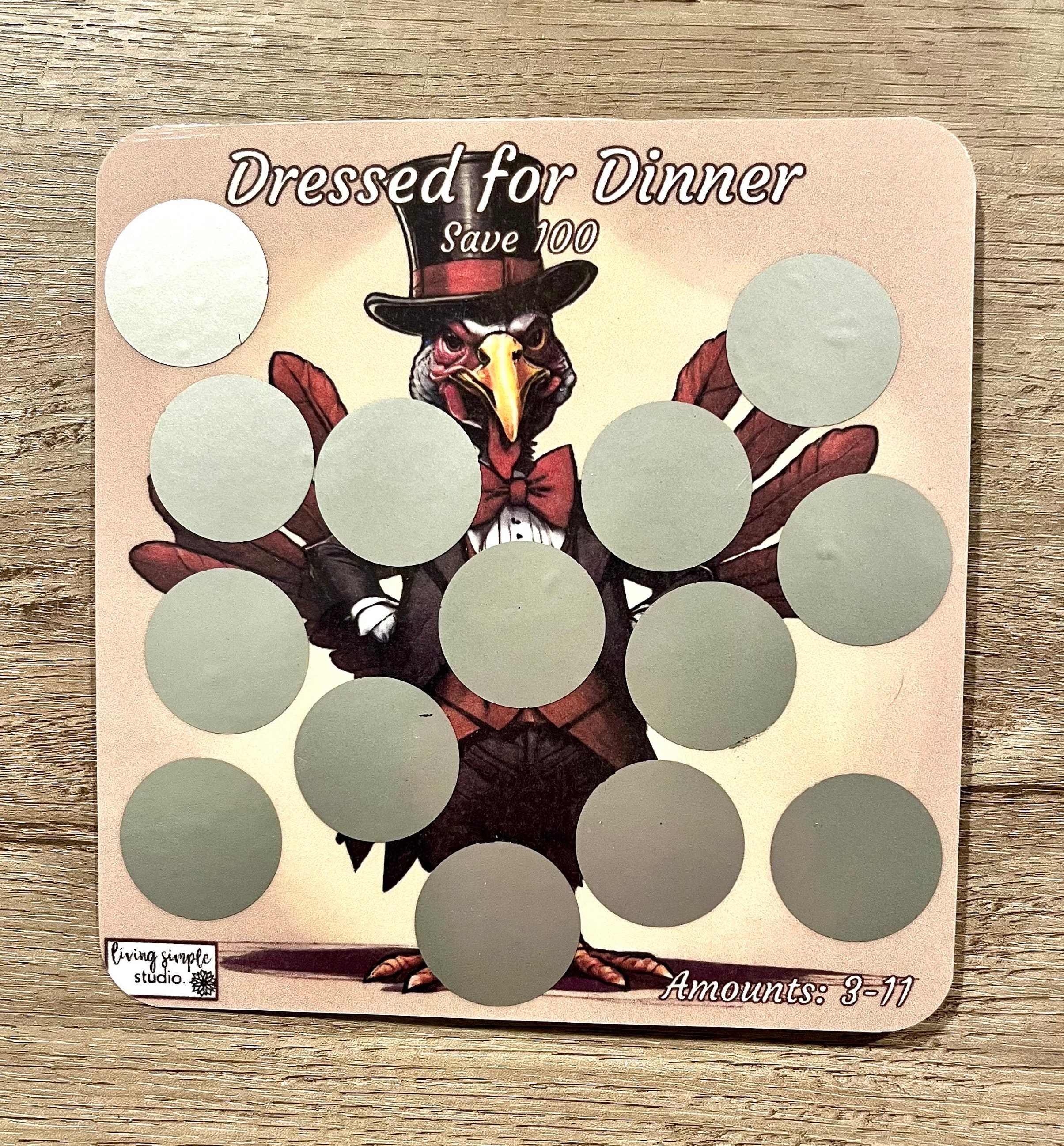 Scratch off Savings Challenge Thanksgiving Turkey - Etsy