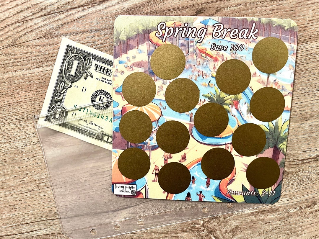 Scratch off Savings Challenge | Spring Break - Etsy