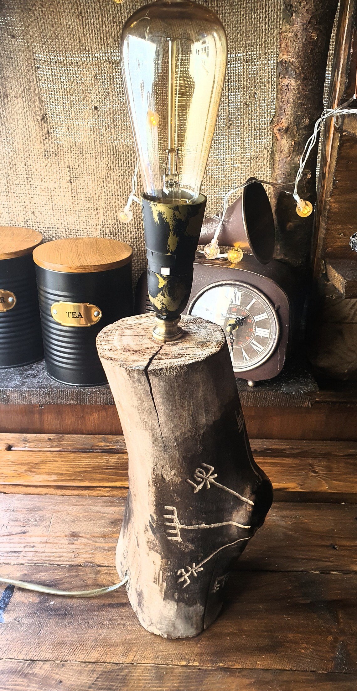 Norse Compass Lamp Driftwood Handmade One off Unique - Etsy UK