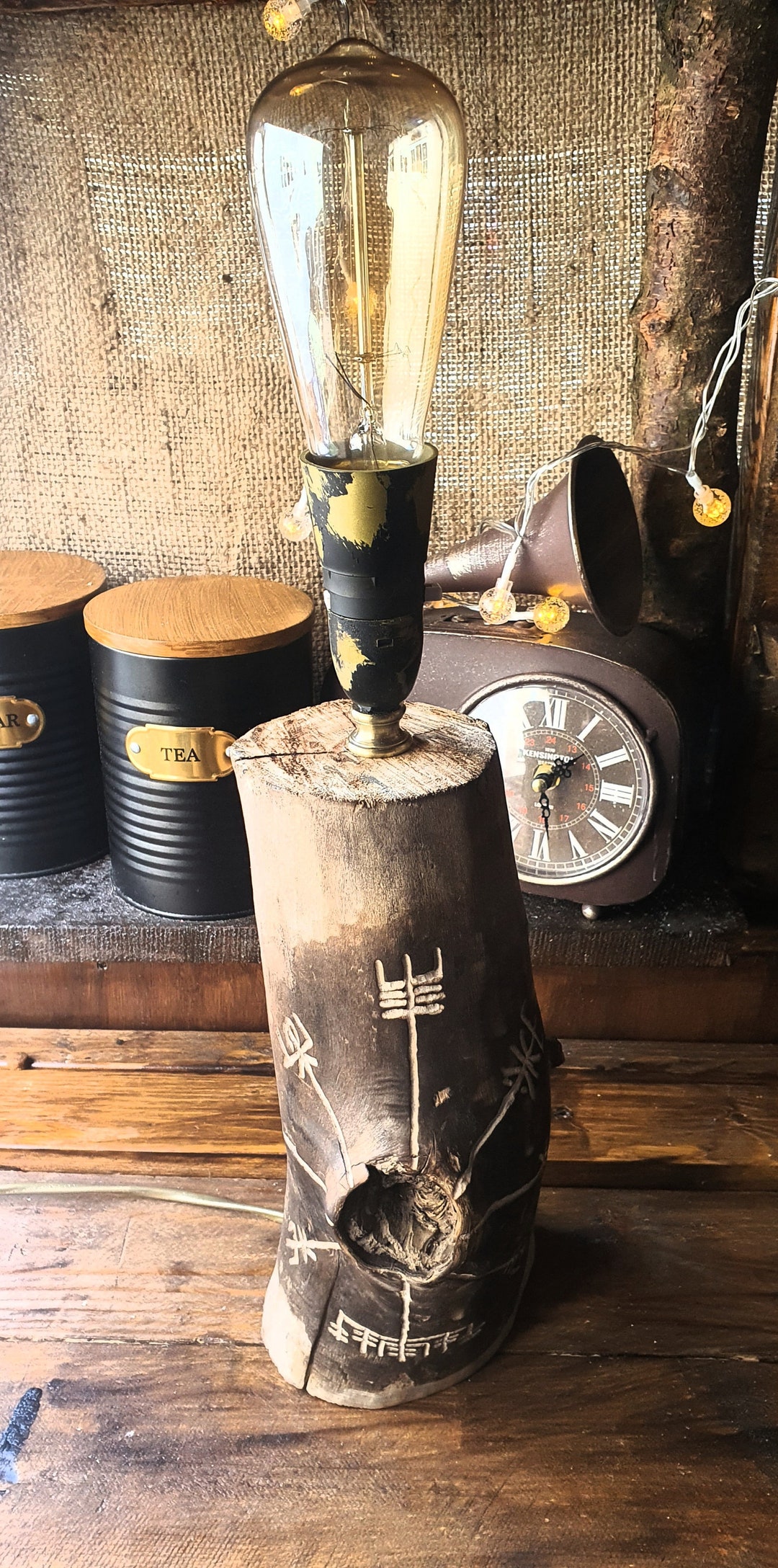 Norse Compass Lamp Driftwood Handmade One off Unique - Etsy UK