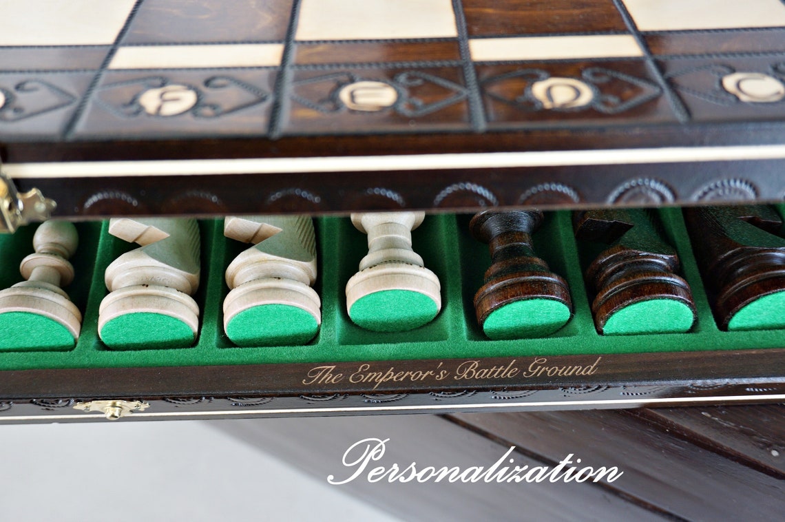 Personalized Wooden Chess Set 19.5 Personalization for - Etsy