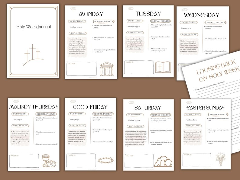 Holy Week Journal Printable, 8-day Christian Easter Devotional (digital ...
