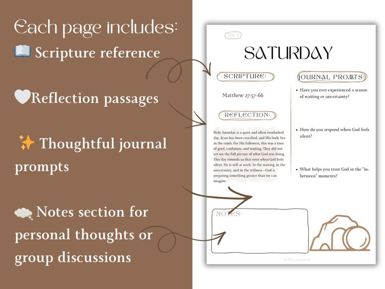 Holy Week Journal Printable, 8-day Christian Easter Devotional (digital ...