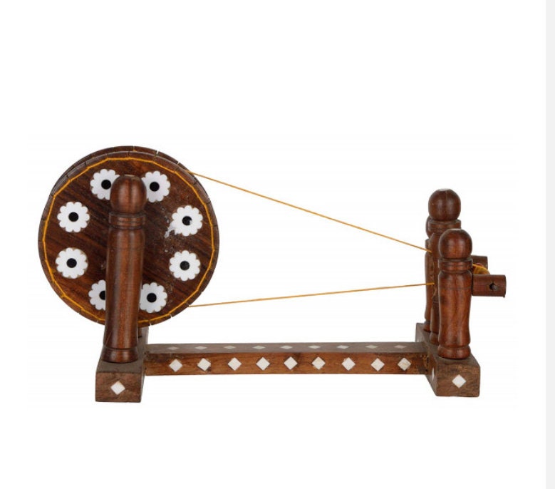 The Charakha: Wooden Spinning Wheel Small Medium Size Gandhi Charkha ...