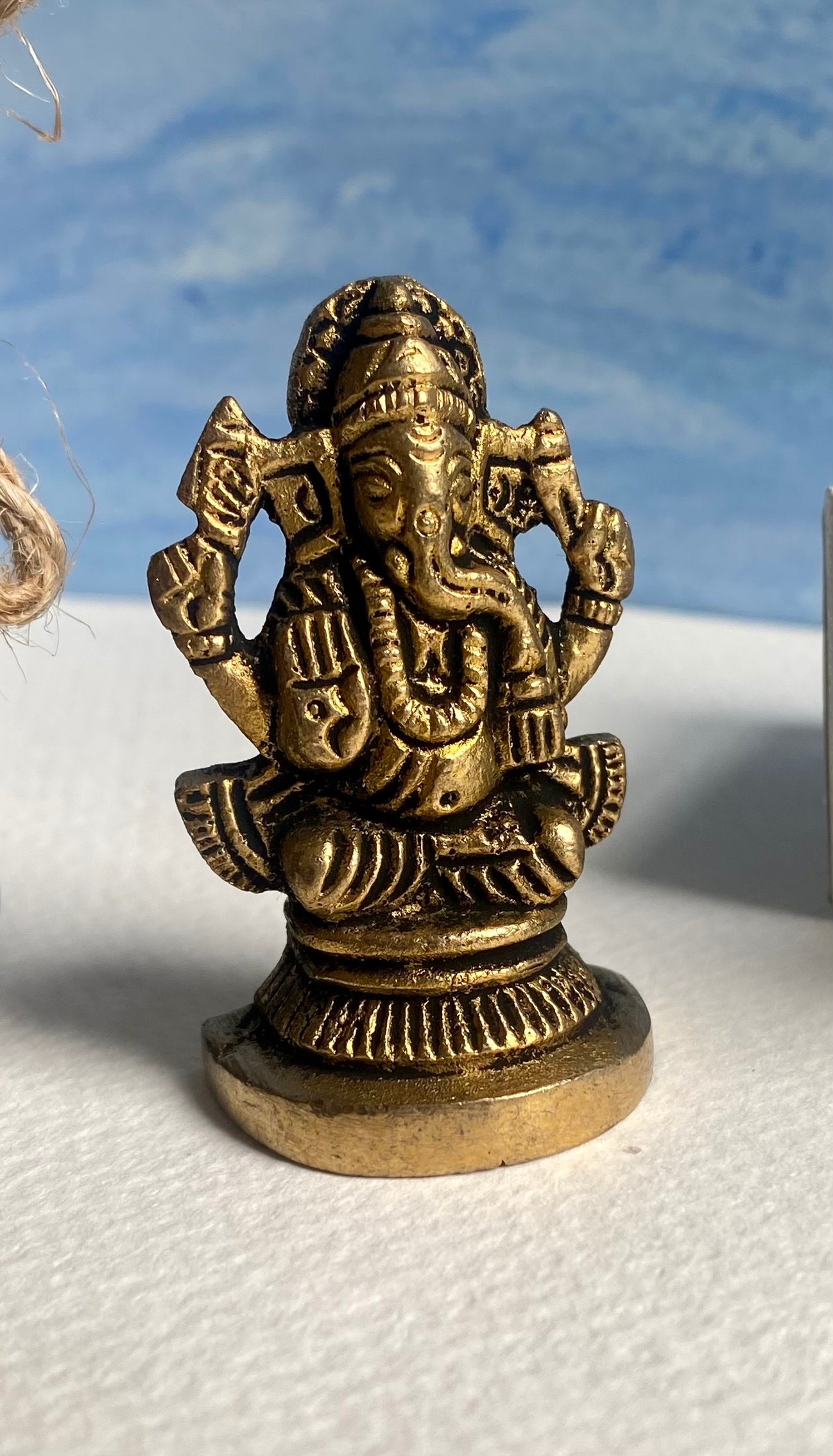Lord Ganesha Idol Miniature Statue Bronze Gold Small - Etsy