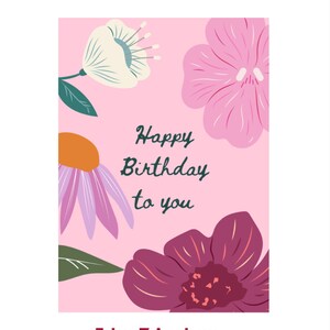 Printable Birthday Card With Flowers, Floral Birthday Card, Printable ...