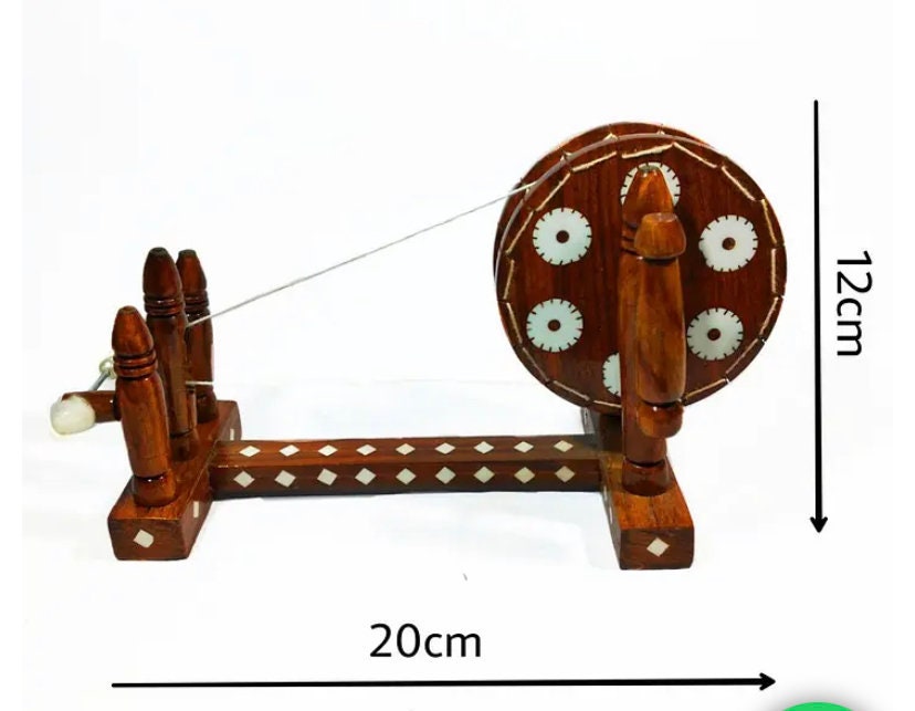 The Charakha: Wooden Spinning Wheel Small Medium Size Gandhi Charkha ...