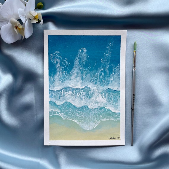 Gouache Ocean Scene | Etsy