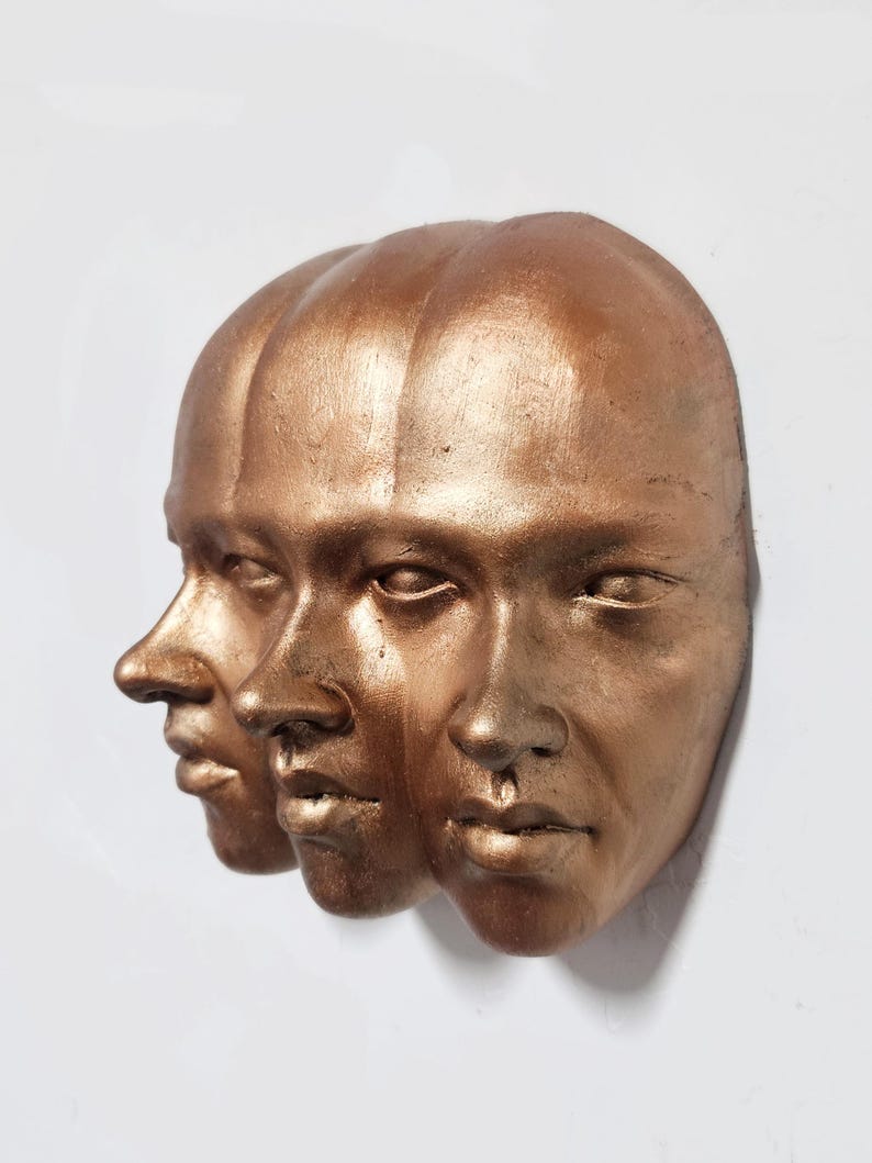 Handmade Resin Triple Face Wall Mask, Gothic Sculpture, 15cm - Etsy